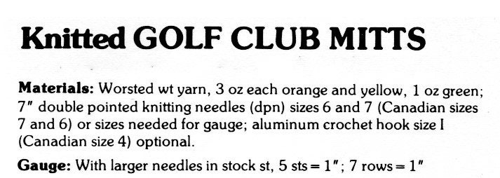 Vintage 70s CROCHET KNITTING PATTERN Pdf Golf Club Covers Mitts Hat ...
