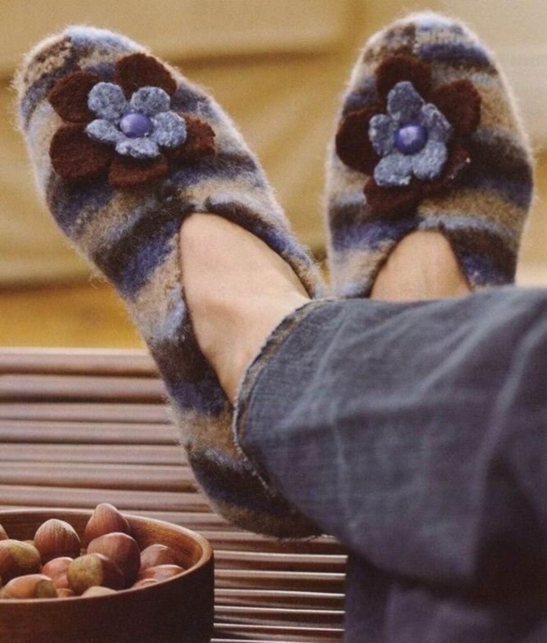 Womens Knit Felted House Slippers KNITTING PATTERN PDF Easy Knitting ...