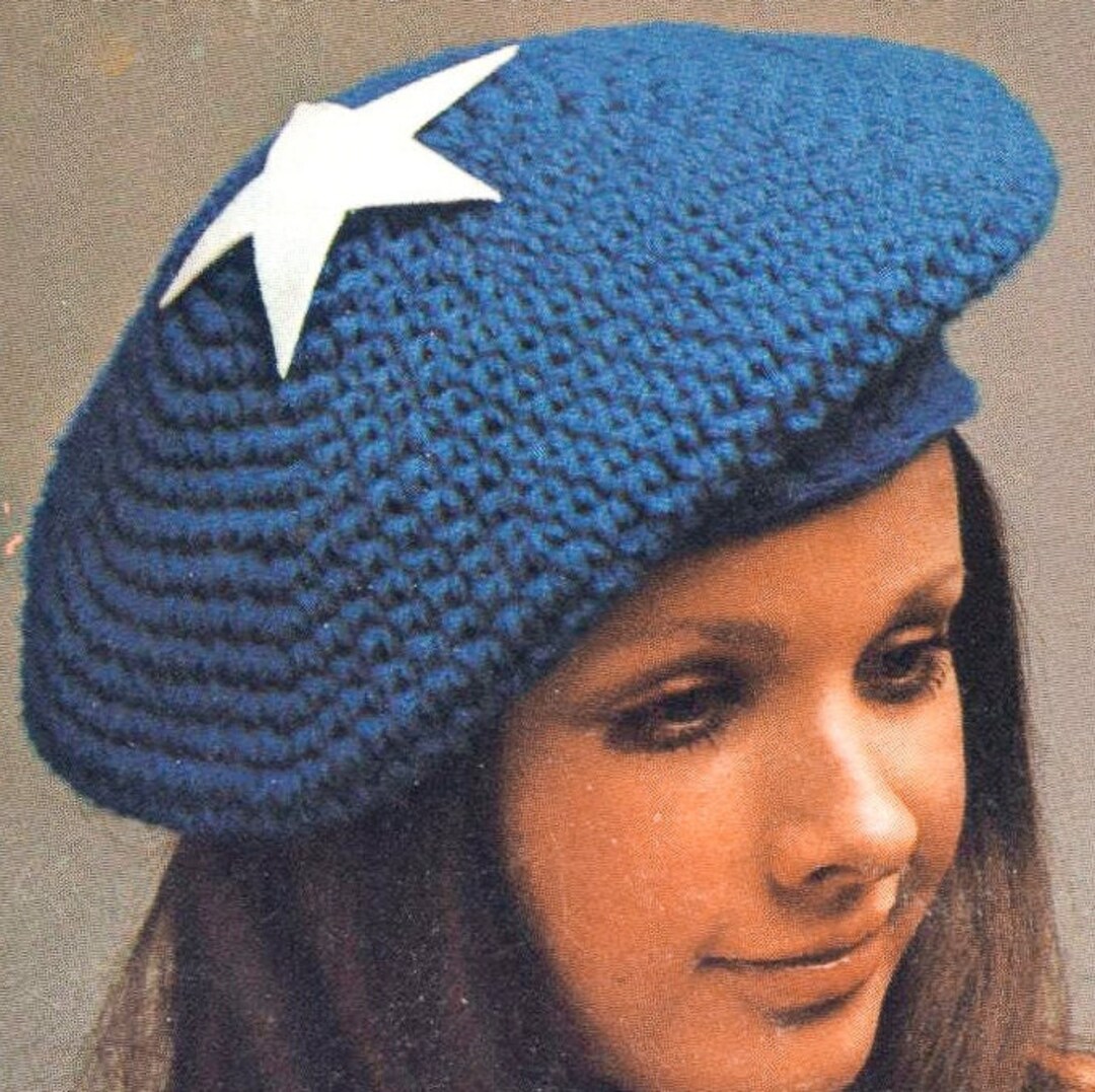 Vintage CROCHET PATTERN Retro Crochet Beret Hat Winter Warm Tam Women ...