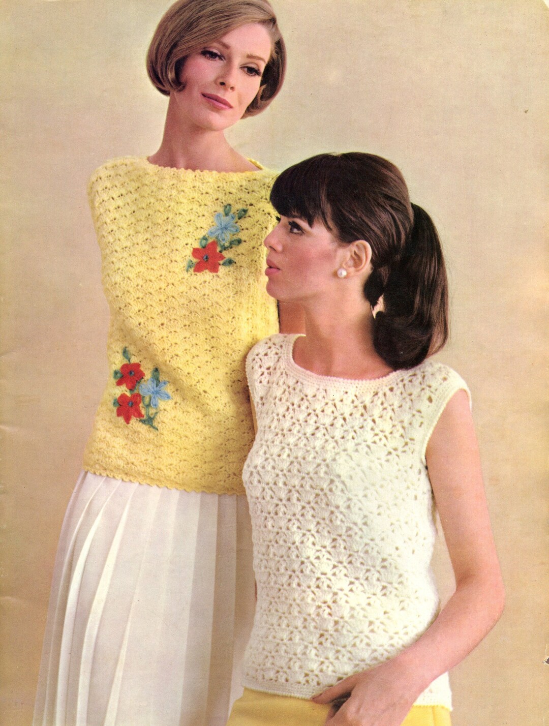 Vintage 60s CROCHET PATTERN PDF Download Knit Woman Vests Summer Shell ...