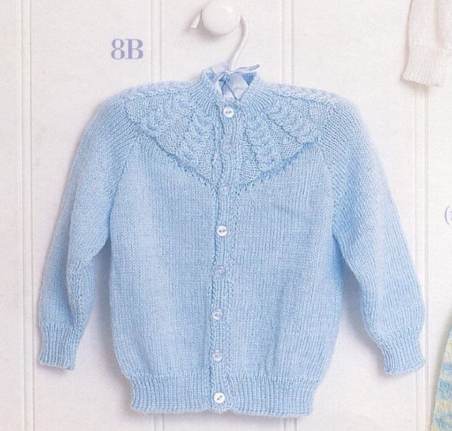 Baby Lace Yoke & Cable Yoke Cardigan KNITTING PATTERN PDF Instant ...