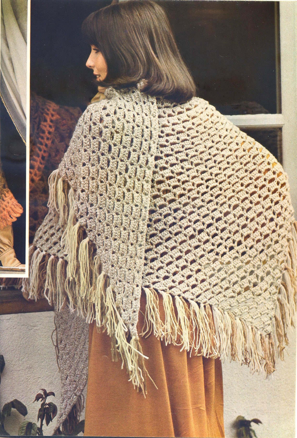 Vintage CROCHET PATTERN Large Triangular Shawl Pdf Instant Download ...
