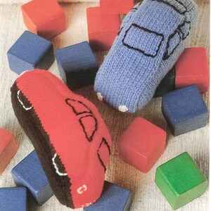 3 KNITTING PATTERNS Knit Small Car, Van and Pick-up, Baby Toddler ...