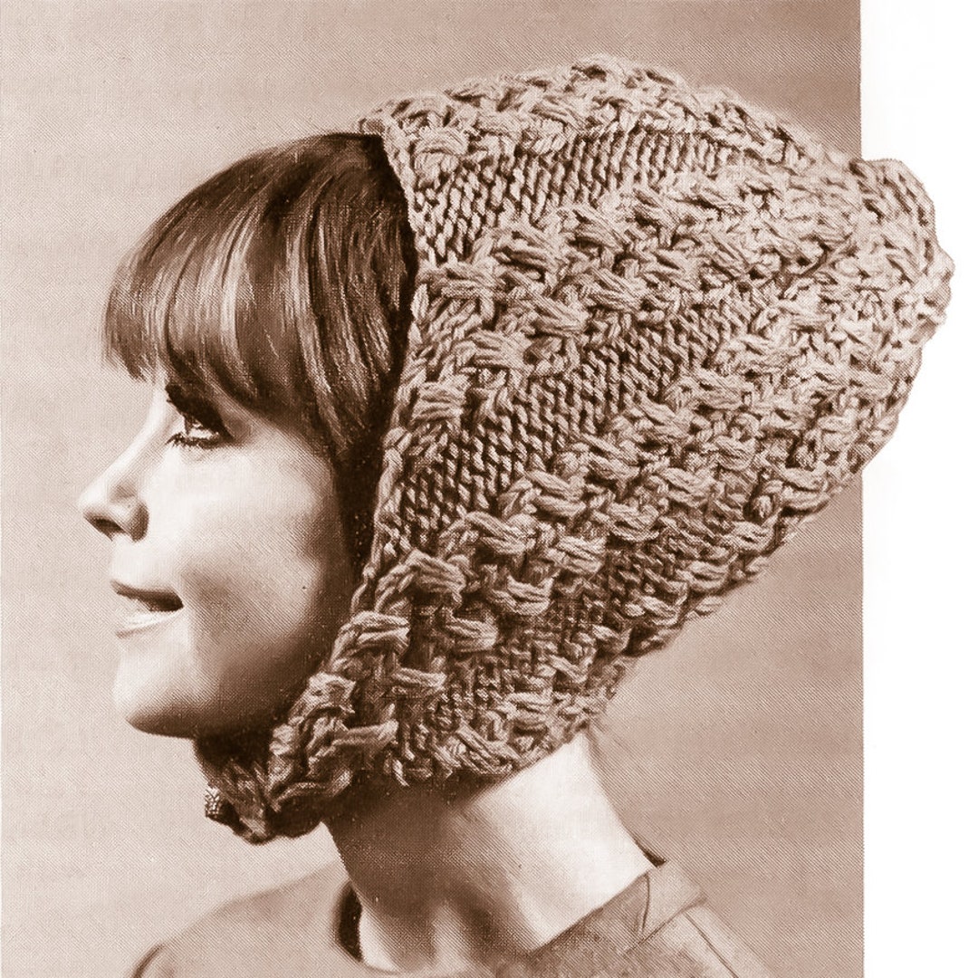 Vintage KNITTING PATTERN Knit Mock Cable Hat Ear Flaps Pdf Tutorial ...