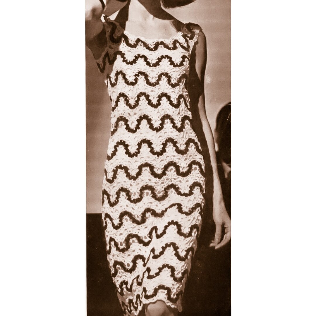 Crochet Pattern Rick Rack Dress Sleeveless, Fitted Sheath Dress That ...