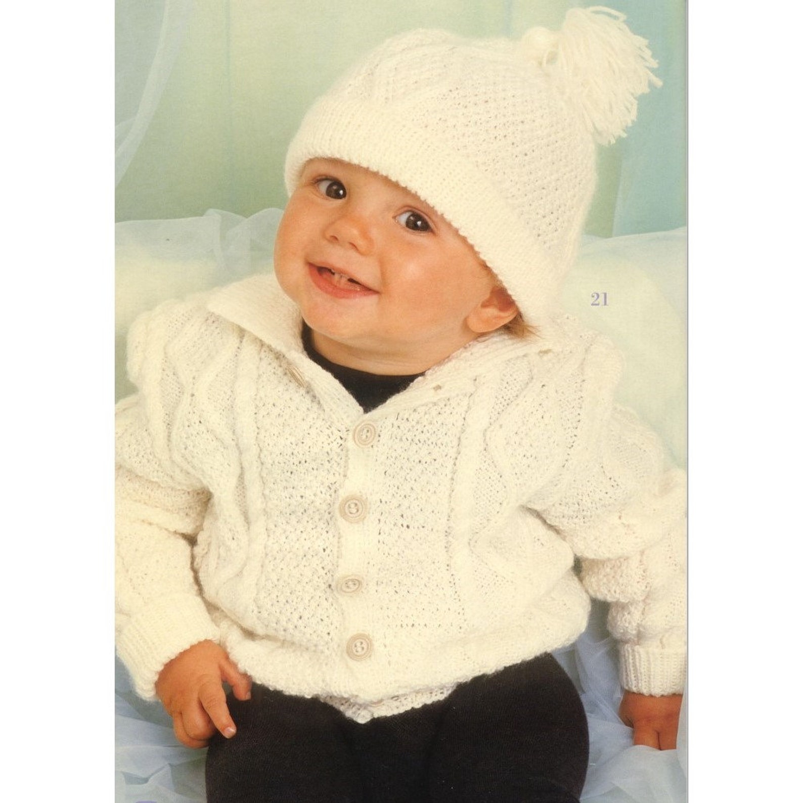 Vintage KNITTING PATTERN PDF Instant Download Baby Aran Jacket With ...