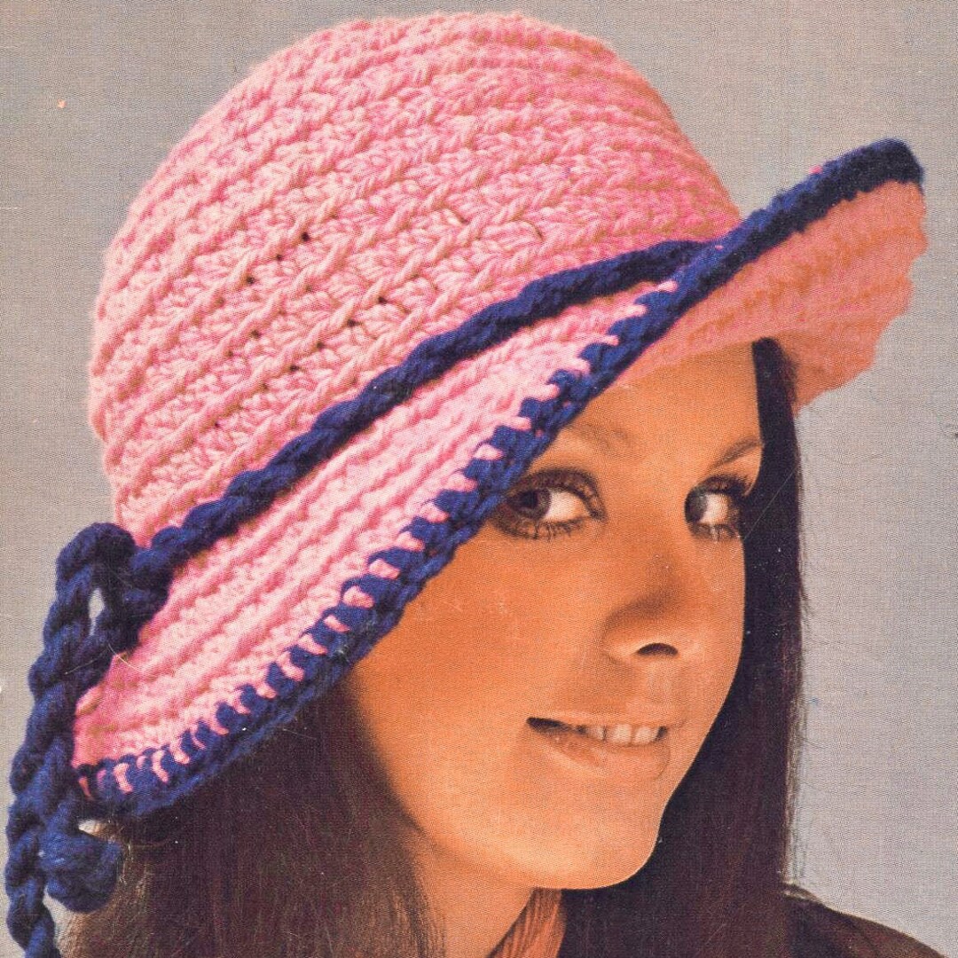 Vintage CROCHET PATTERN Retro Debonaire Hat Winter Warm Bucket Hat ...