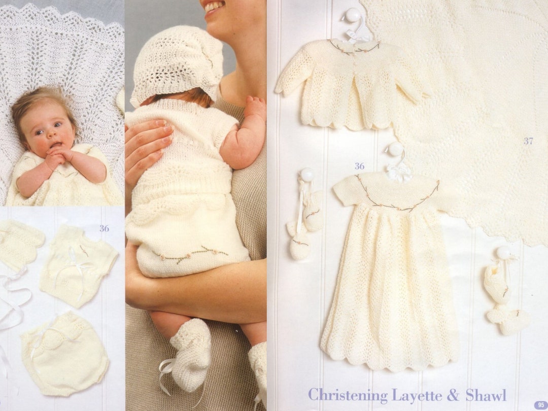 Vintage KNITTING PATTERN PDF Instant Download Baby Christening Set ...