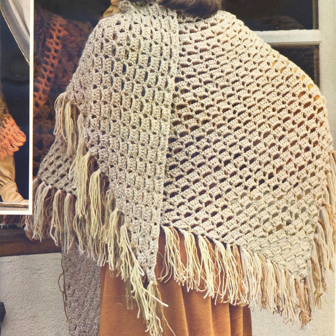 Vintage CROCHET PATTERN Large Triangular Shawl Pdf Instant Download ...