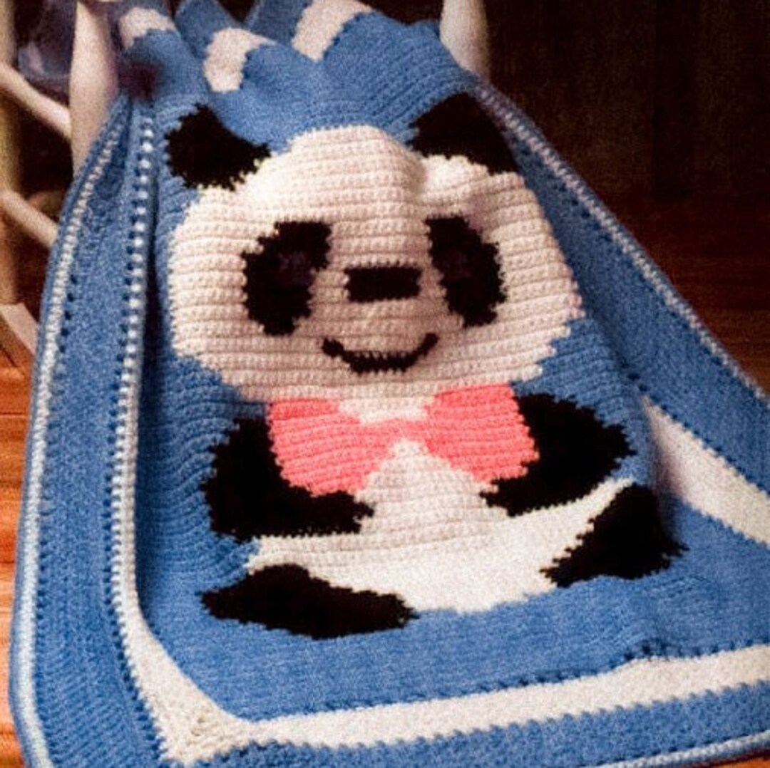 Panda Afghan CROCHET PATTERN 90s Pdf Tutorials Baby Throw Worsted ...