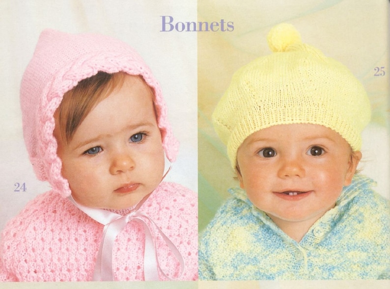 Vintage KNITTING PATTERN PDF Instant Download Baby Hat Knit Pattern ...