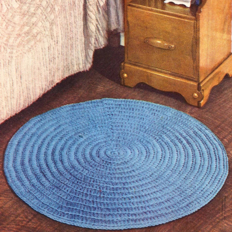 Round Crochet Rug - Etsy