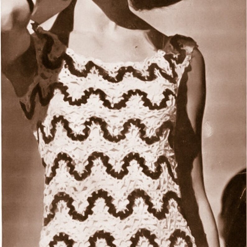 Crochet Pattern - Rick Rack Dress - Sleeveless, Fitted Sheath Dress ...