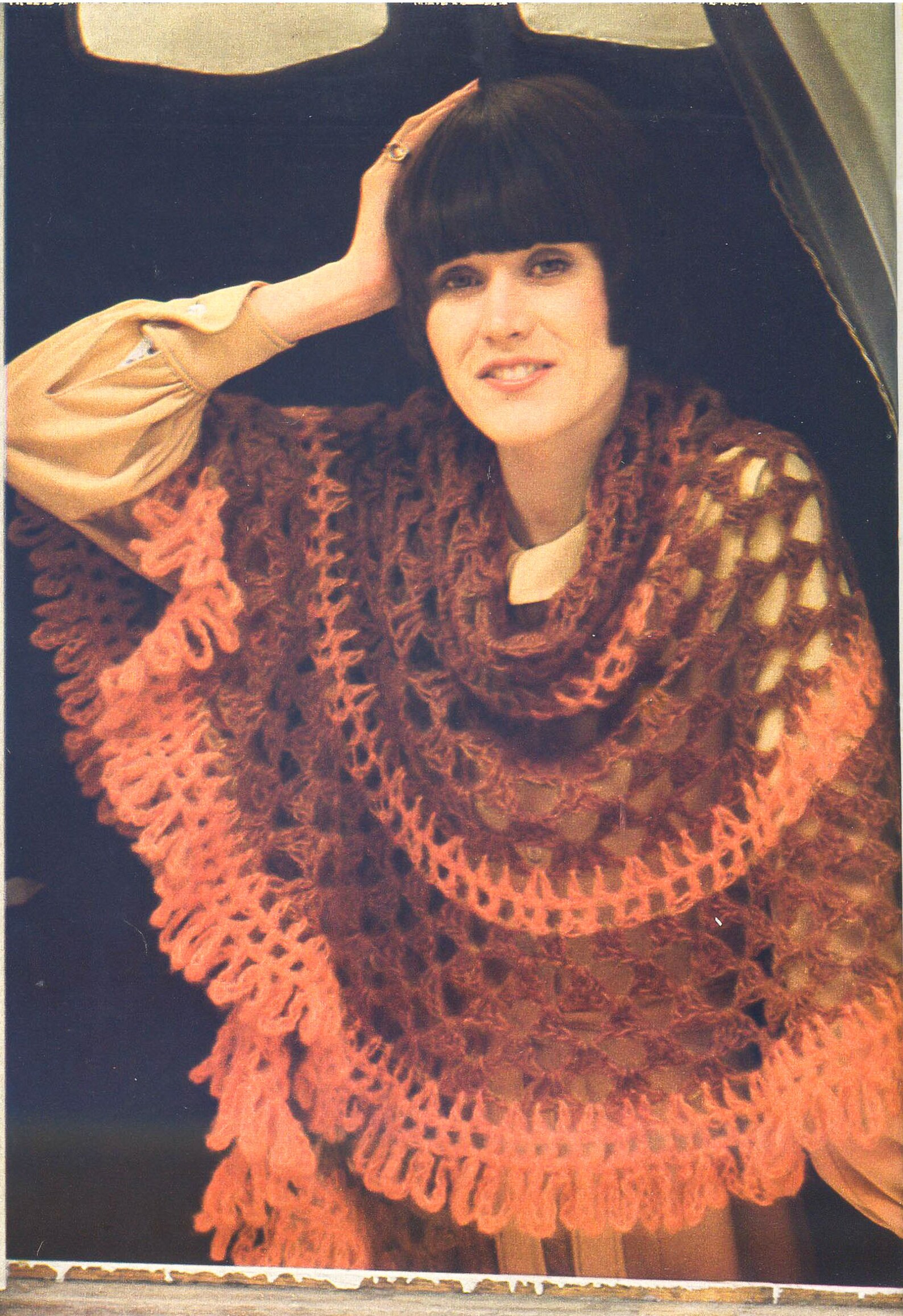 Vintage CROCHET PATTERN Round Mohair Shawl Pdf Instant Download Warm ...