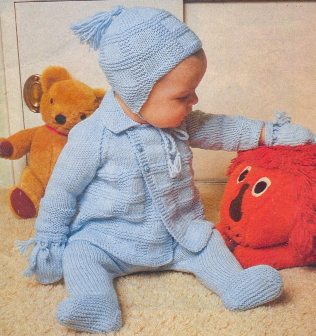 Baby Pram Set Vintage KNITTING PATTERN PDF Instant Download Knit Coat ...