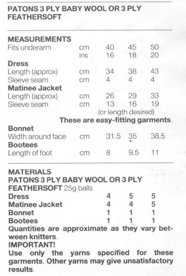 Vintage KNITTING PATTERN PDF Baby Girl Christening Set Layette - Etsy