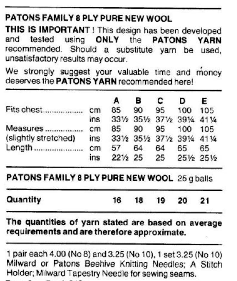 KNITTING PATTERN PDF Download Mens 8 Ply Vest Knit Checker Pattern V ...