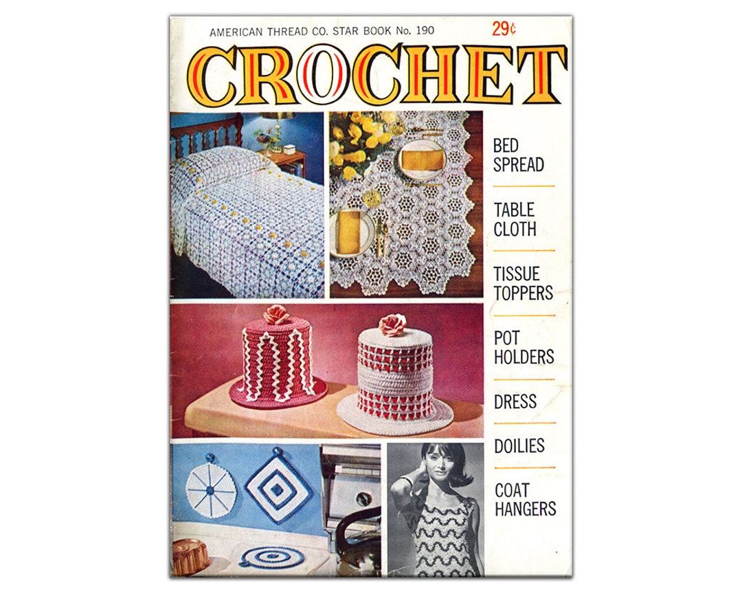 Vintage Crochet PDF Magazine | American Thread Book 190 | Retro 60s ...