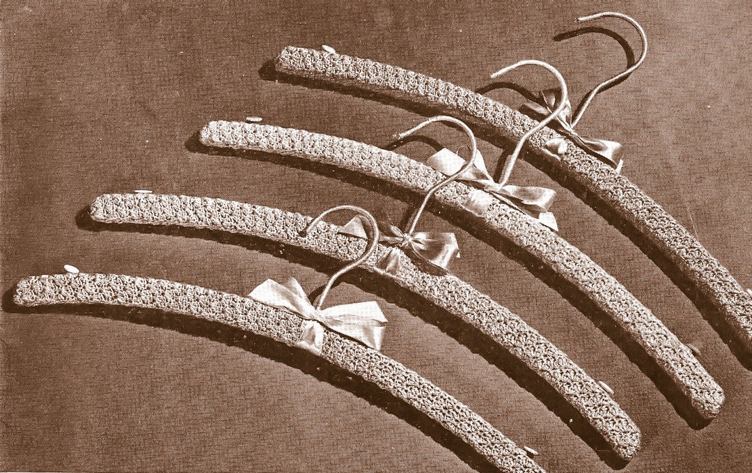 Vintage 40s CROCHET PATTERN Hanger Cover Very Easy Fast to Made PDF ...