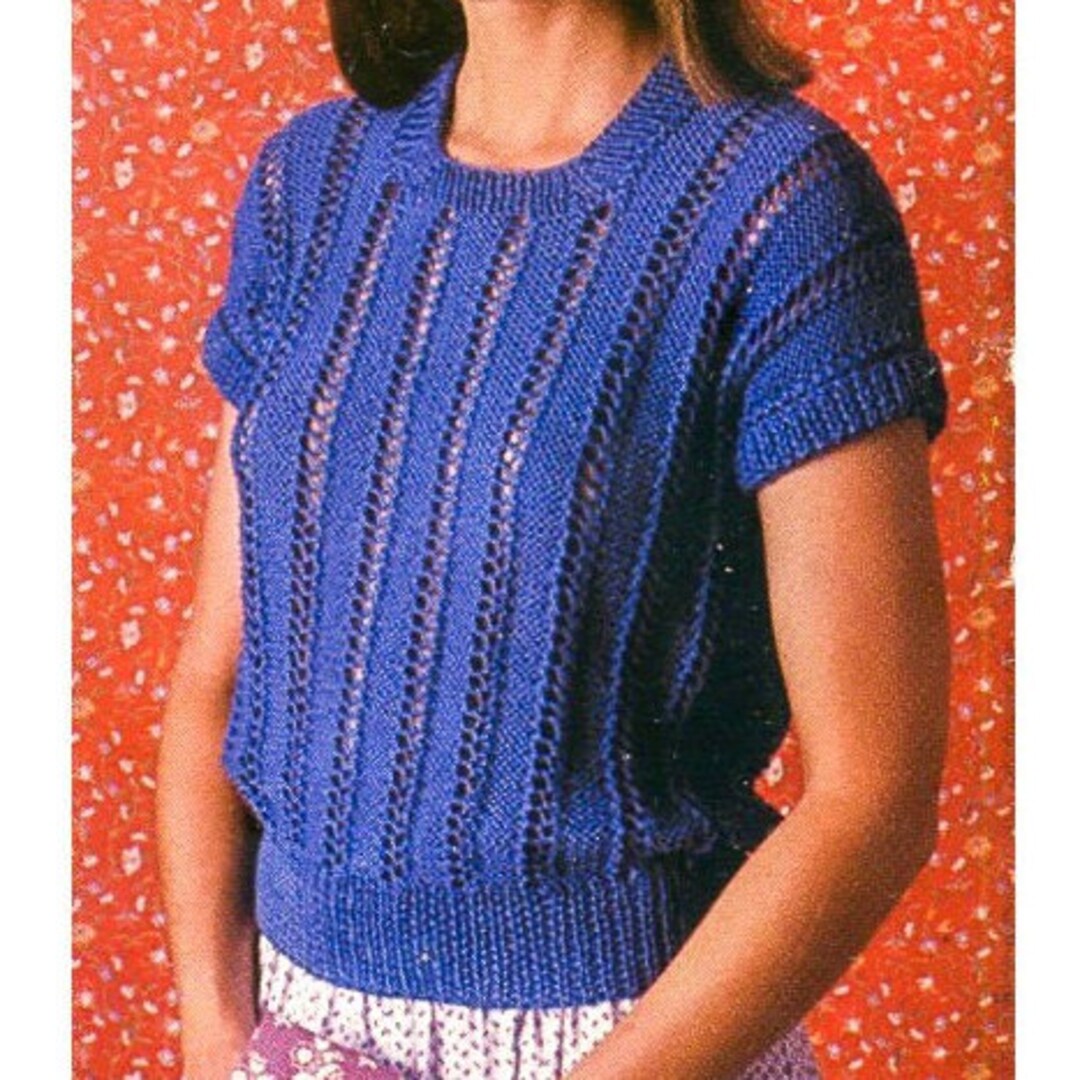Vintage KNITTING PATTERN Magyar Short Sleeve Pullover Pdf Tutorial ...