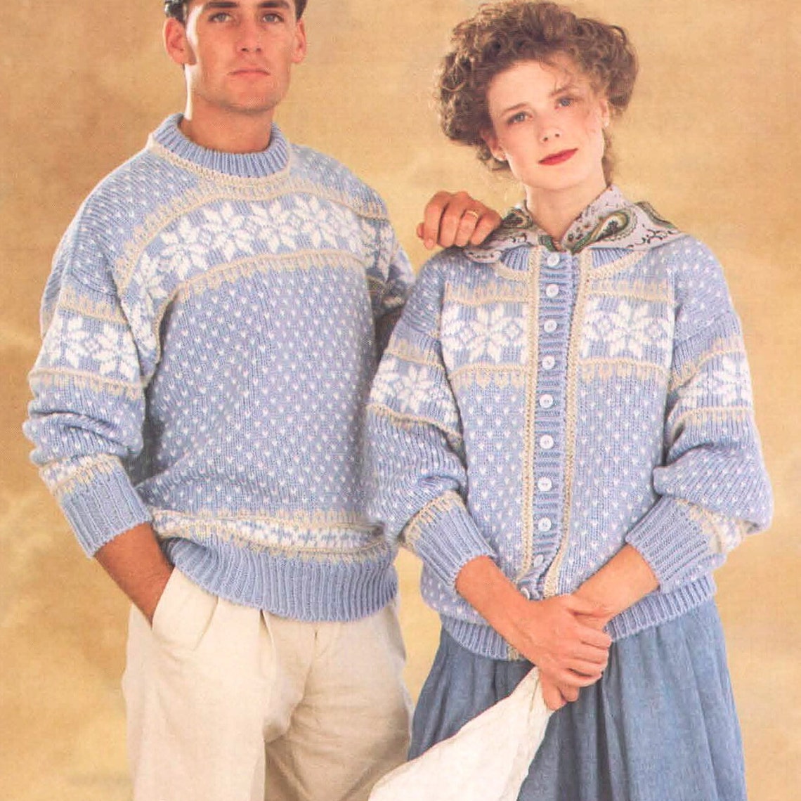 Chunky Knitmaster 9mm Knitting Machine Pattern Mens and Womens Sweater ...