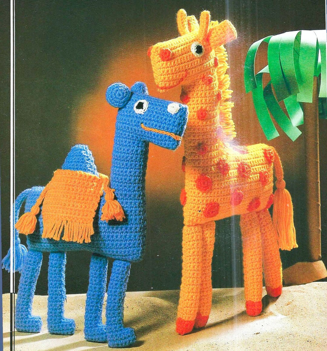 2 Soft Toys CROCHET PATTERN Giraffe and Camel Safari Animals Easy PDF ...