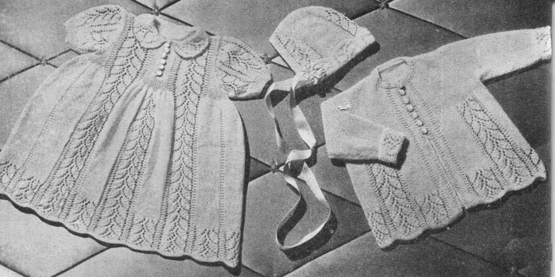 Vintage KNITTING PATTERN PDF Instant Download Baby Knit Lace Set Dress ...