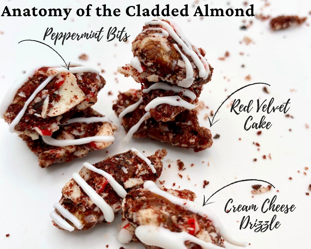 Peppermint Red Velvet Candied Almonds - Etsy