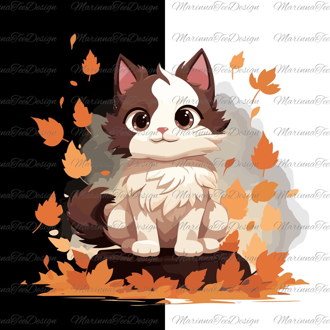 Cute Cat Png Fall Png T-shirt Png Animals Png Transparent - Etsy