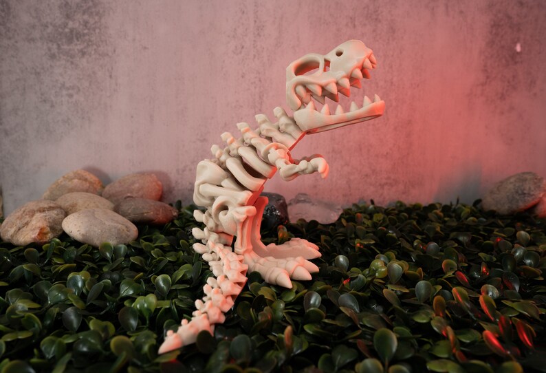 Flexi T-rex Skeleton Toy Articulating 3D Printed Dinosaur Mode - Etsy