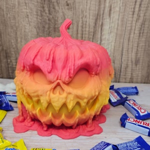 Halloween Delight 3D Printed Melting Pumpkin Candy Bowl/dish With Lid ...