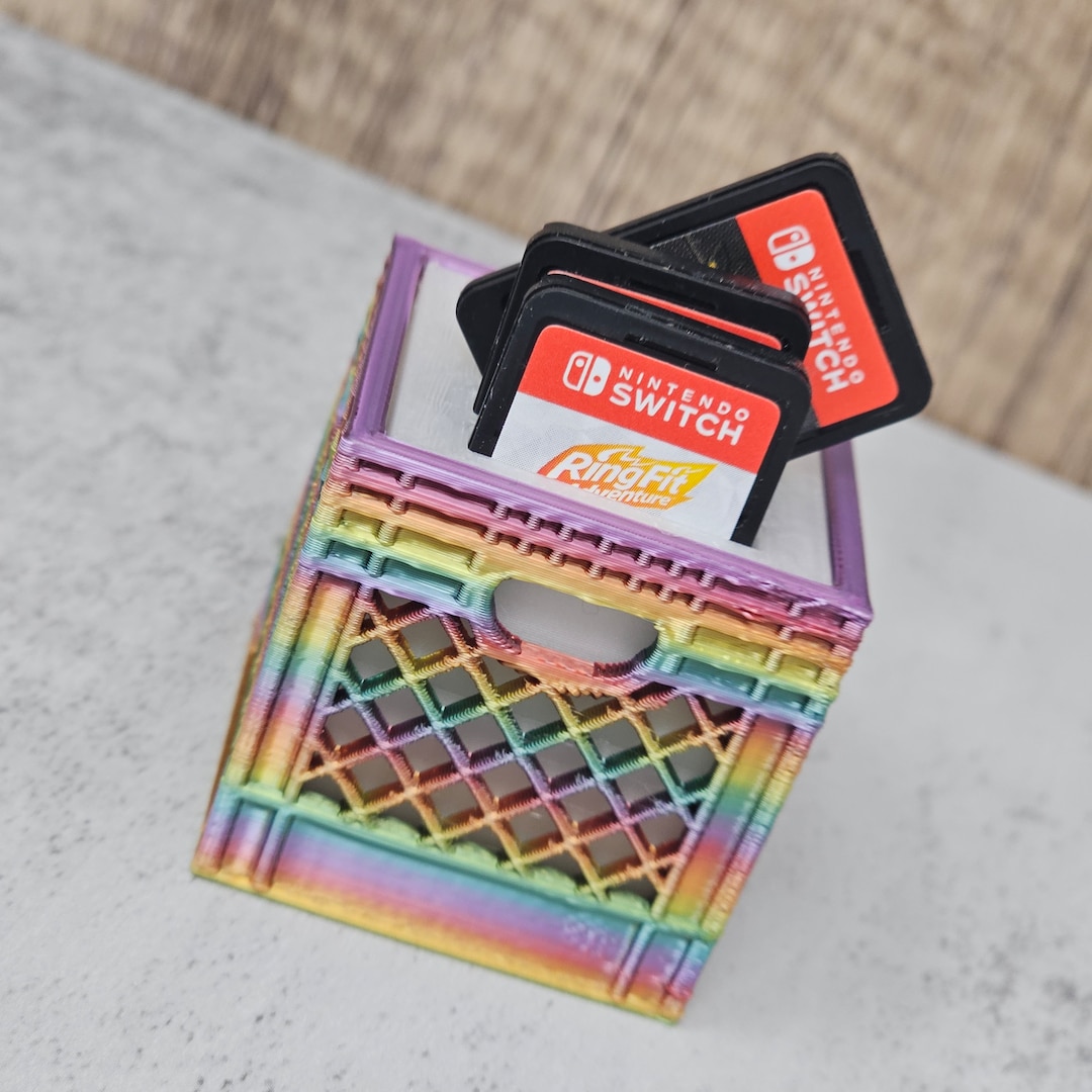3D Printed Mini Crate With 5-slot Nintendo Switch Game Holder - Etsy