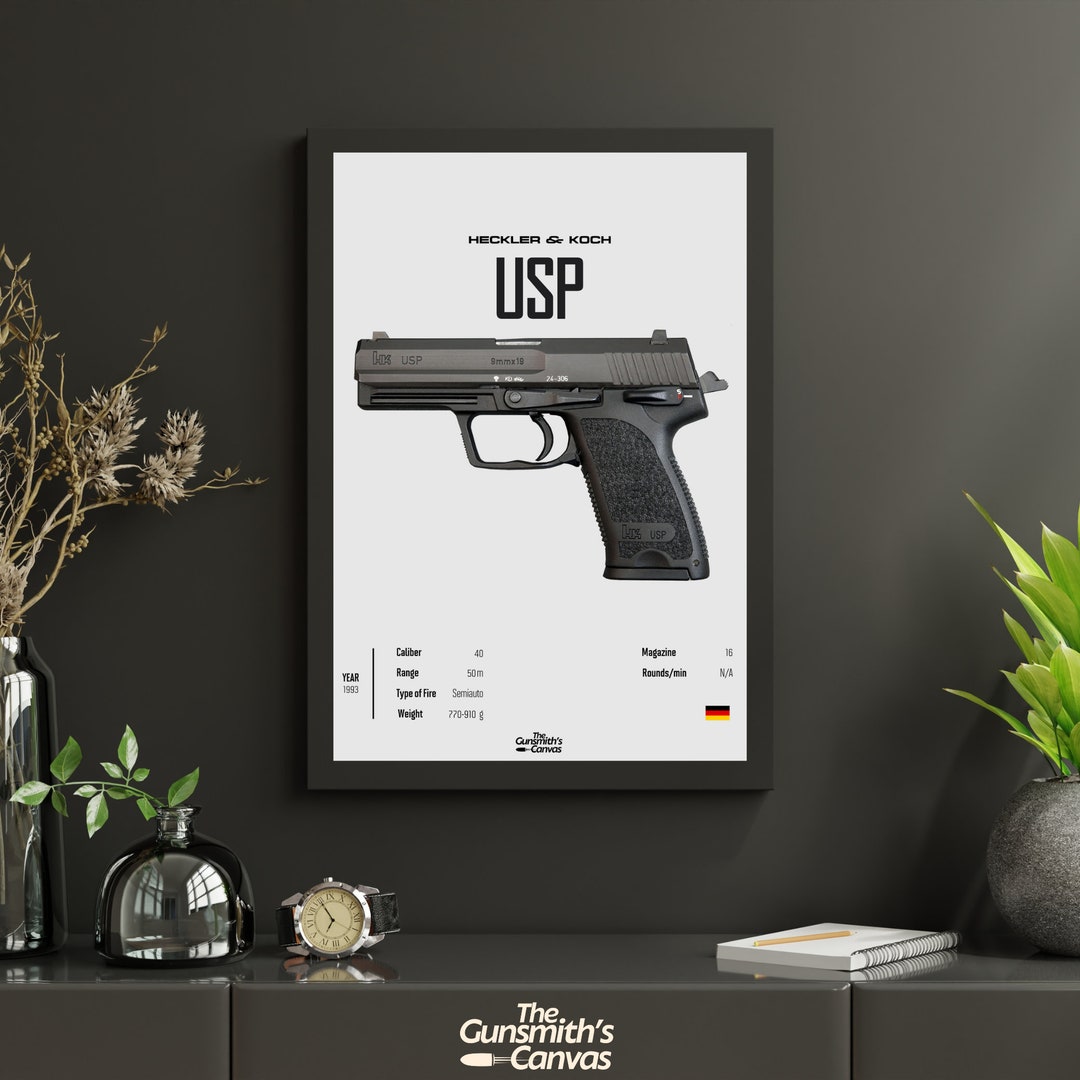 USP POSTER, Digital Download, Modern Pistol, Tactical Weapon, Printable ...