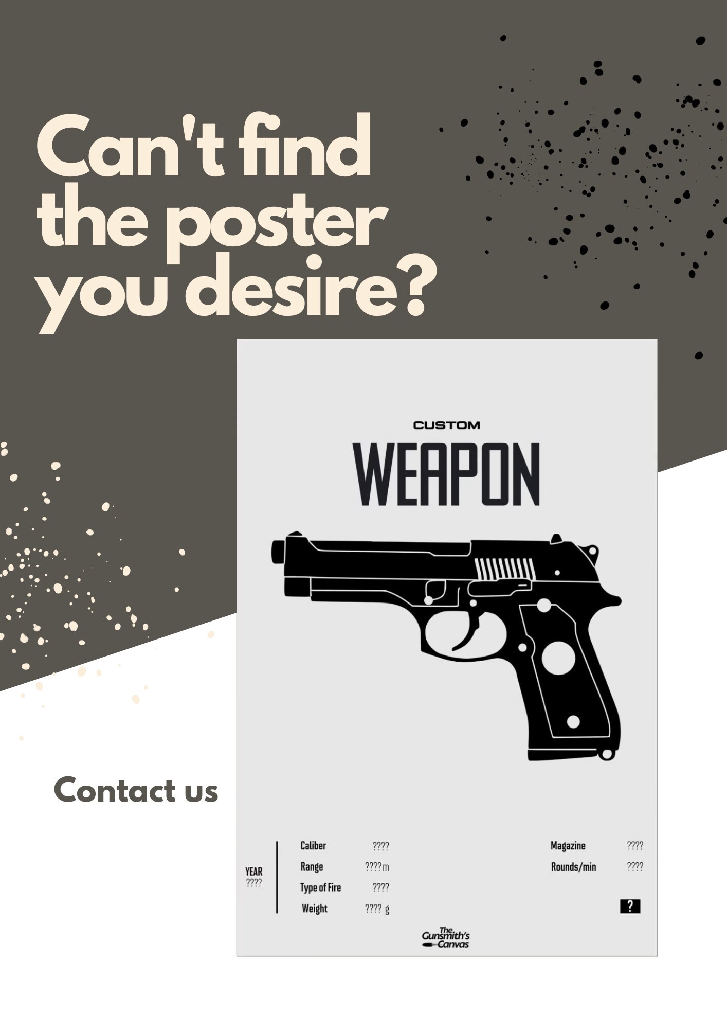 Glock 17 - FIREARM PRINTS Wall Art for Shooting Range Décor Military ...