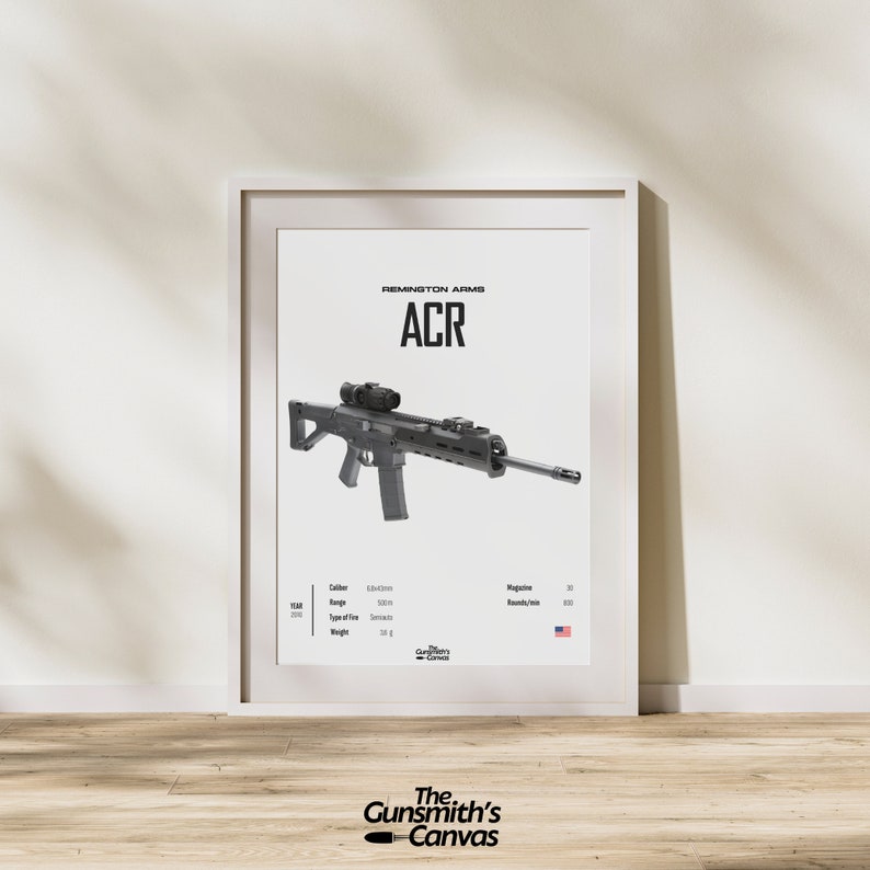 ACR FIREARM PRINTS Wall Art for Shooting Range Décor Military Gun ...
