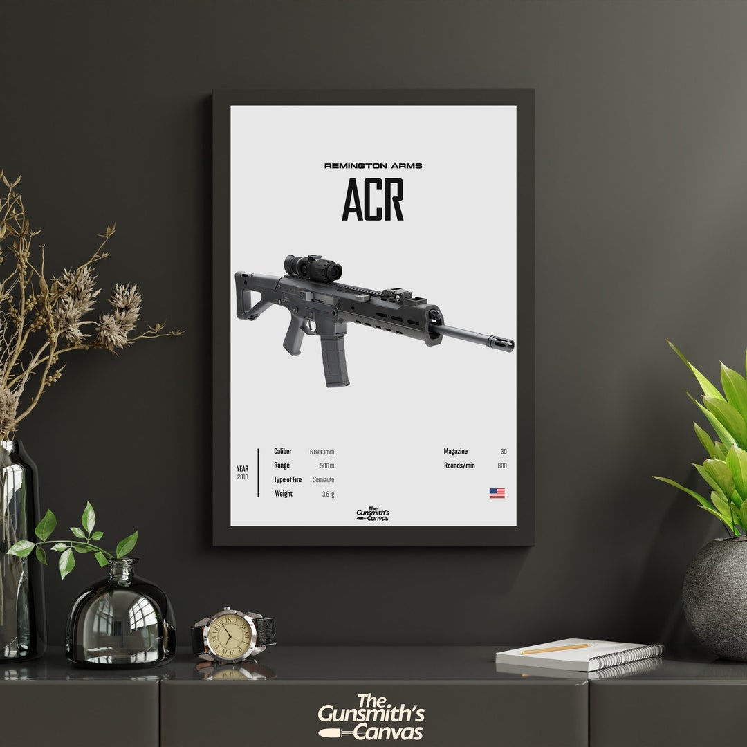 ACR FIREARM PRINTS Wall Art for Shooting Range Décor Military Gun ...