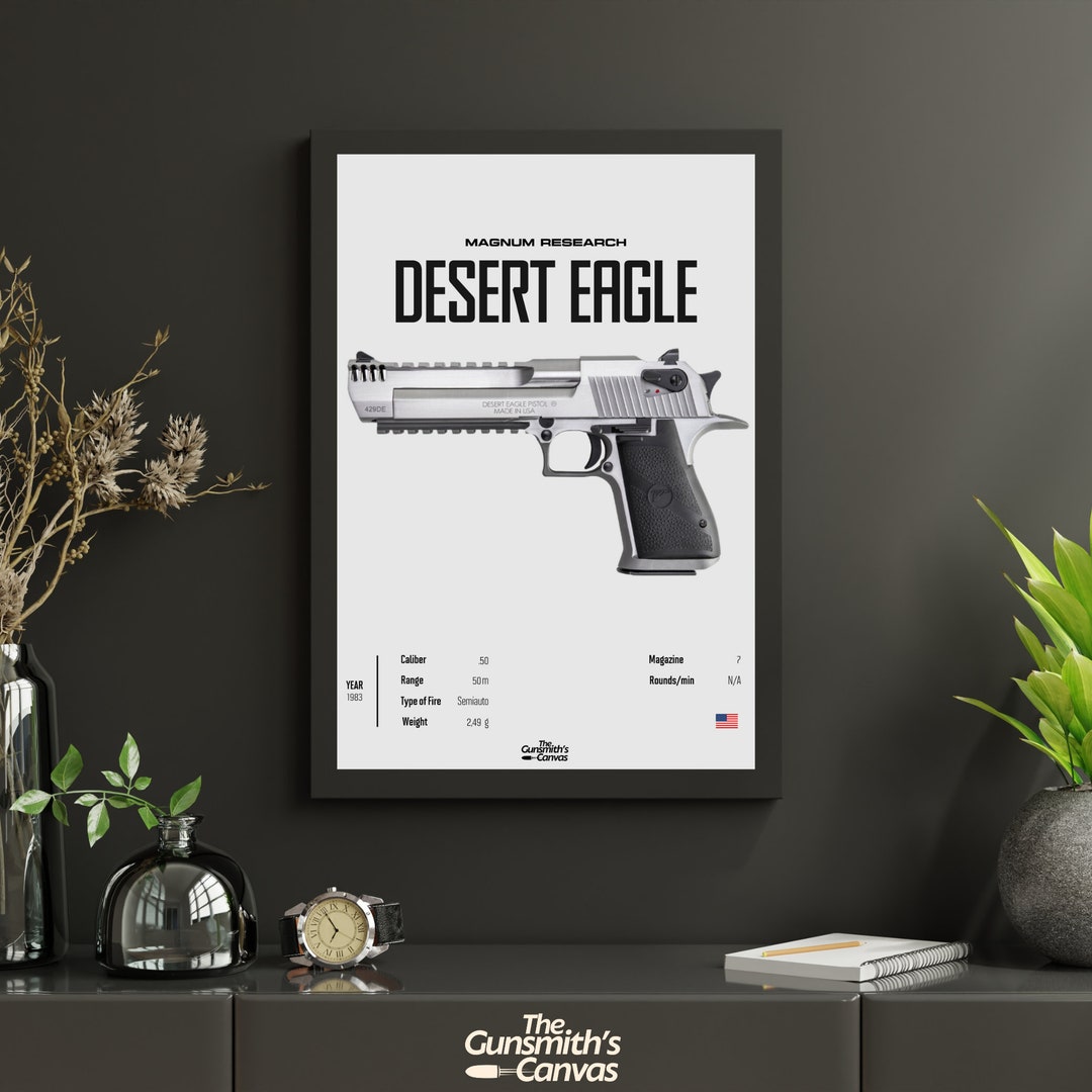 Desert Eagle Firearm Wall Deco Military Line Art for A Gun Enthusiast ...