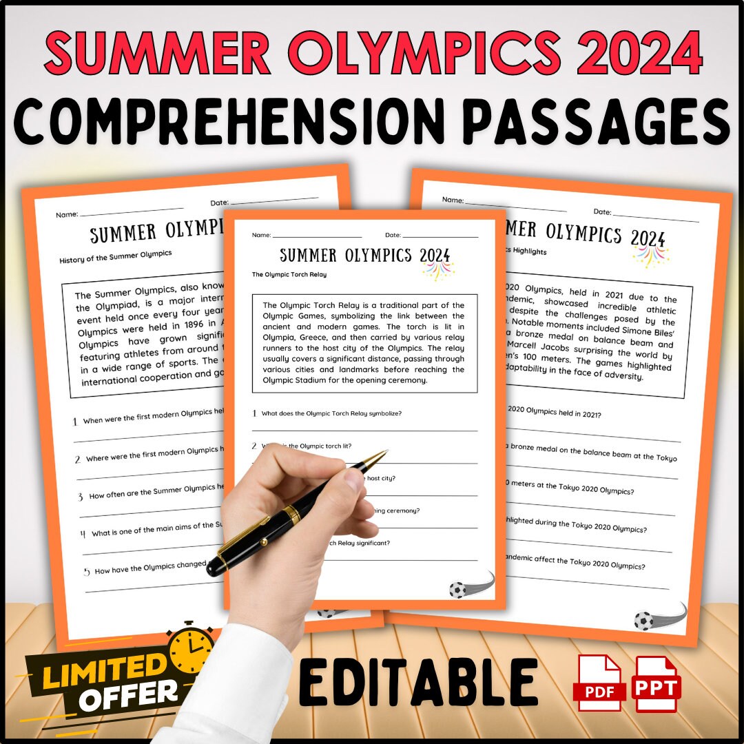 Summer Olympics 2024 Reading Comprehension Passages and Questions - Etsy