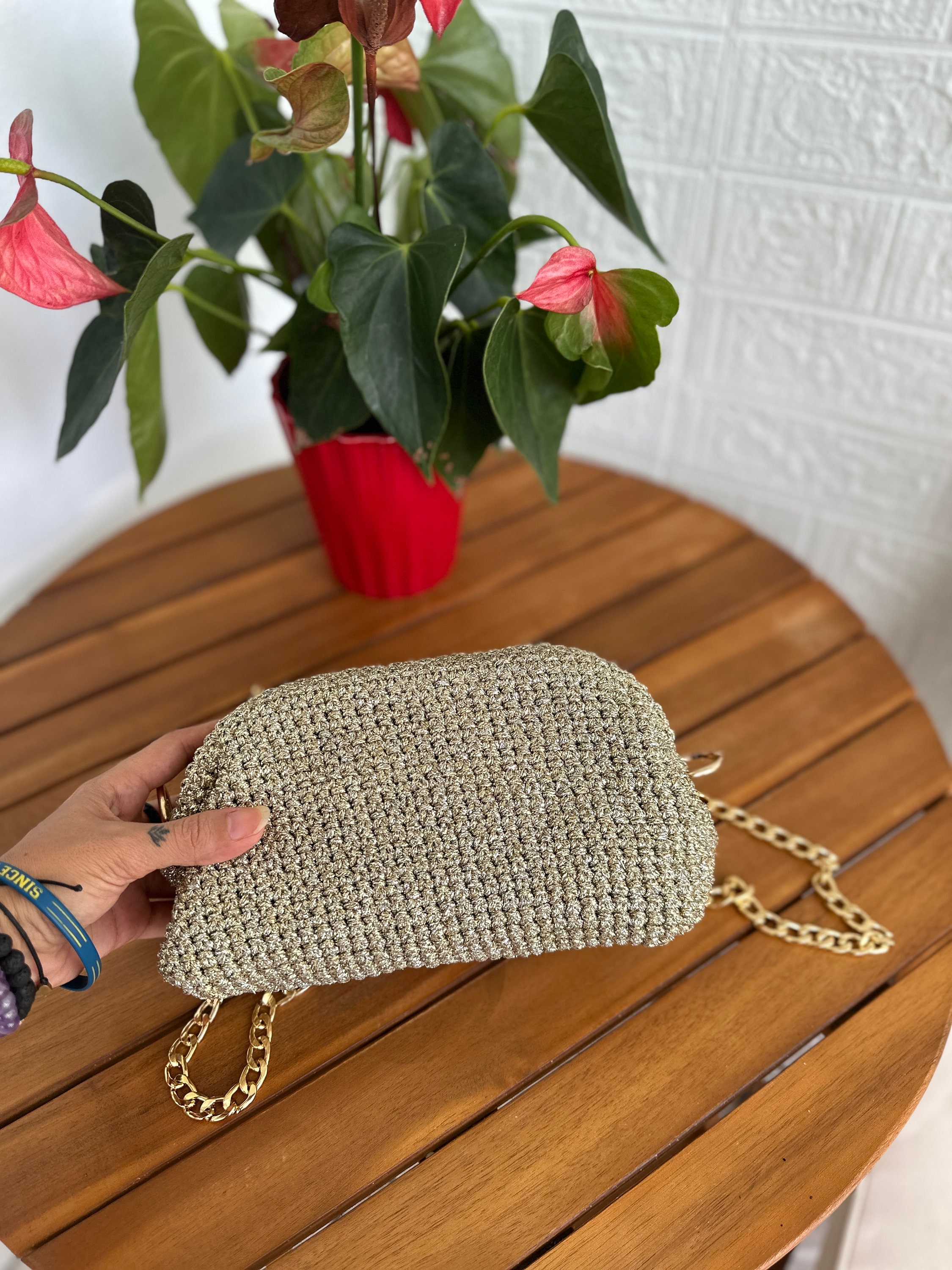 Hand Woven Bag/handmade Bag/crochet Bag/knitted Bag/hand Knitted Bag ...