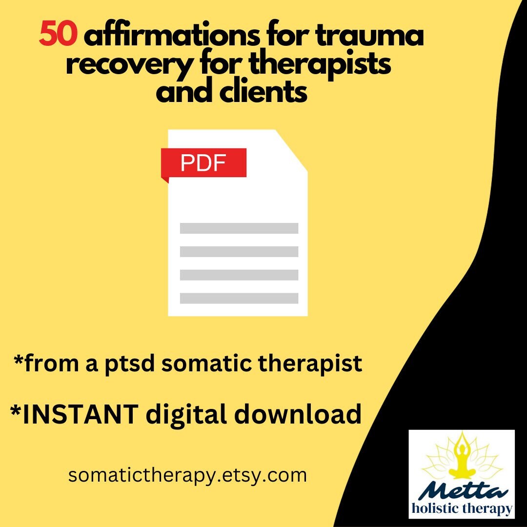 Trauma PTSD Therapy Positive Affirmations for Therapists, Clients ...