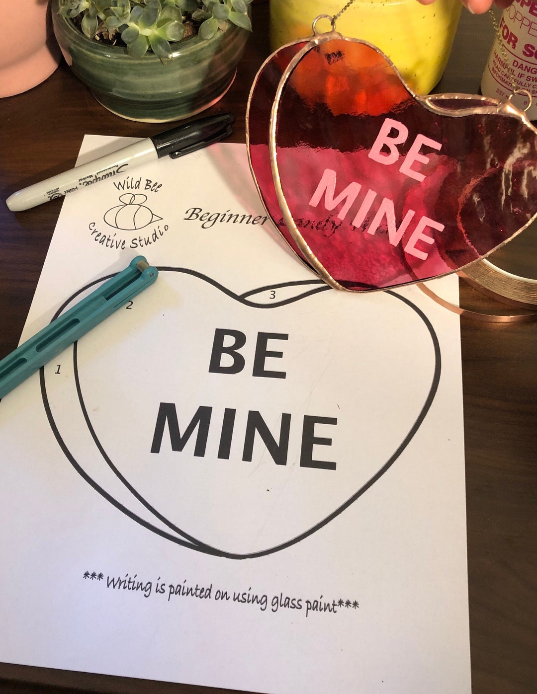 Stained Glass Candy Heart Pattern for Beginners, Digital Download, Easy ...