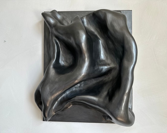 TUNNELS - 3D Plaster Sculpture in Graphite | 3D Plaster Art | Organic ...