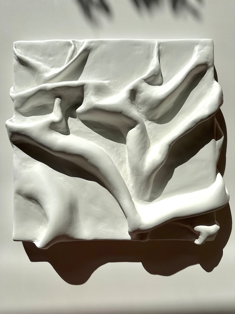 3D Artwork Abstract Clay Wall Sculpture Textured Minimal Wall Art - Etsy