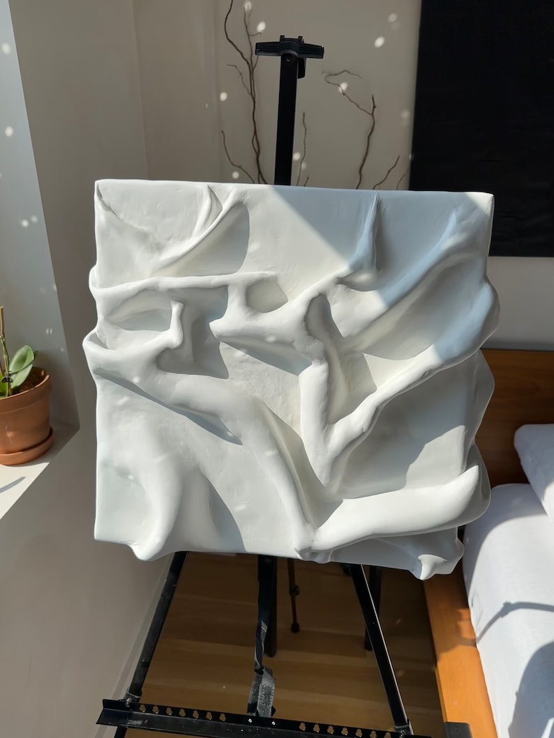 3D Artwork Abstract Clay Wall Sculpture Textured Minimal Wall Art - Etsy