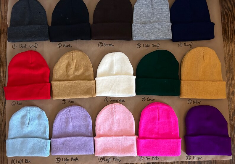 Personalized Beanie Hats With Patch - Adult and Kids - Etsy