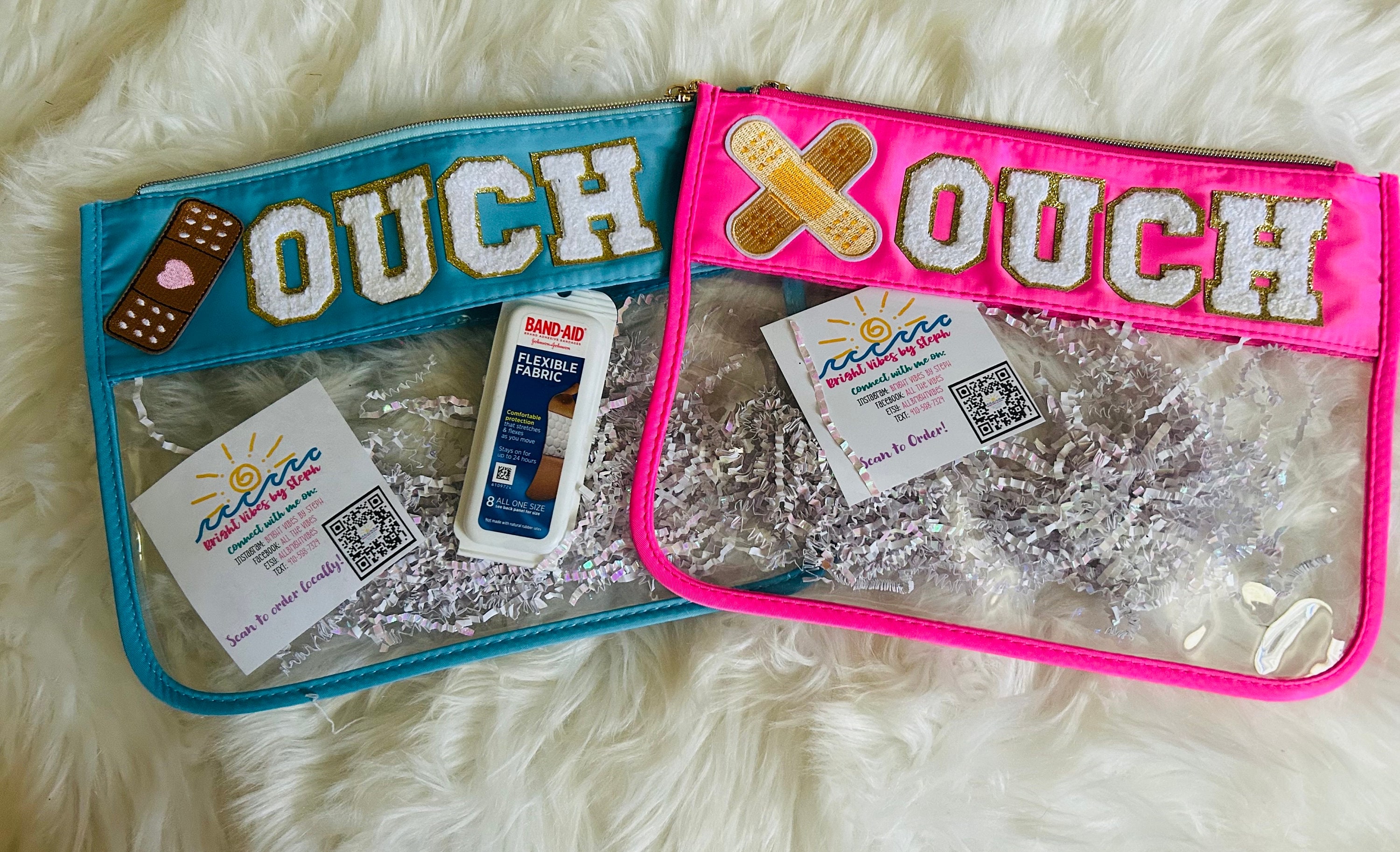 OUCH Band-aid Bag, First-aid Kit- Clear Pouch for First-aid and Safety ...