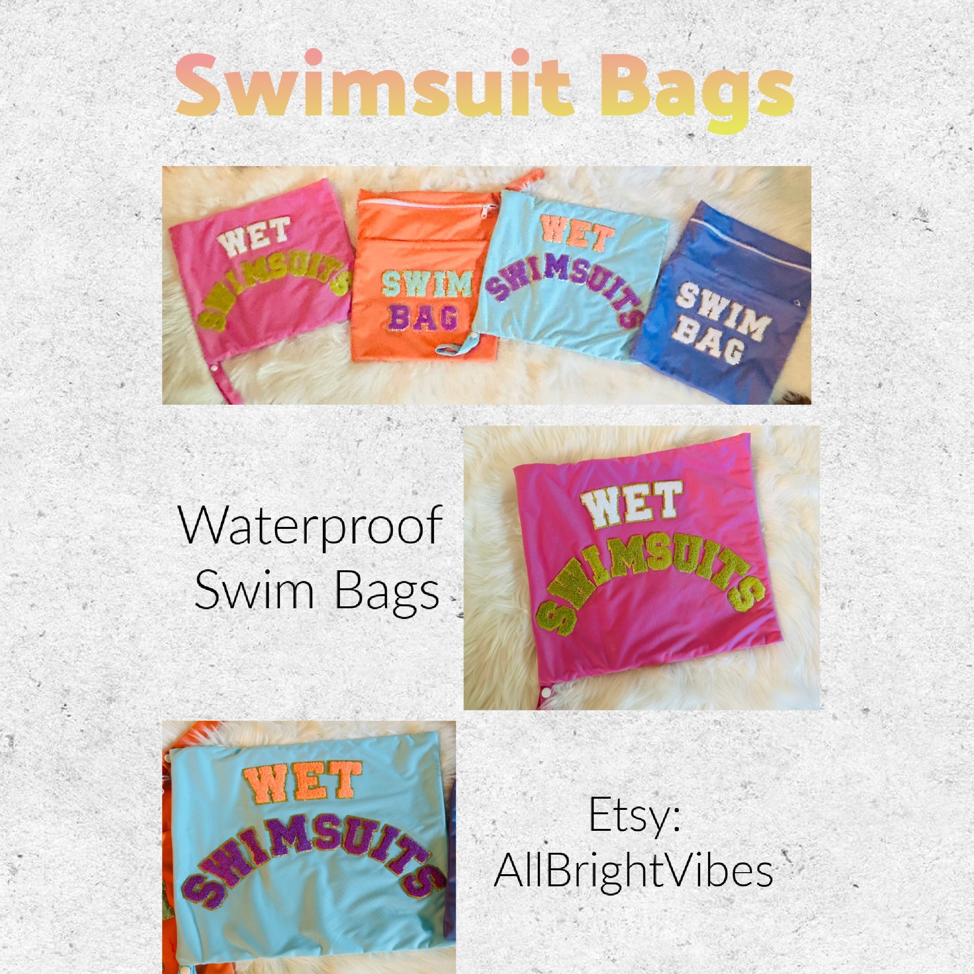 Swim Bag - Waterproof Wet Swimsuit Zippered Pouch for Bathing Suits ...