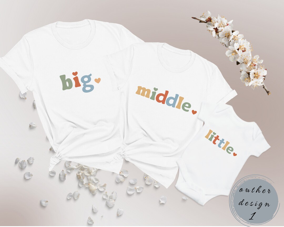 Big-little Sister Shirt Set, Big Little Middle Shirt, Big Sister Outfit ...
