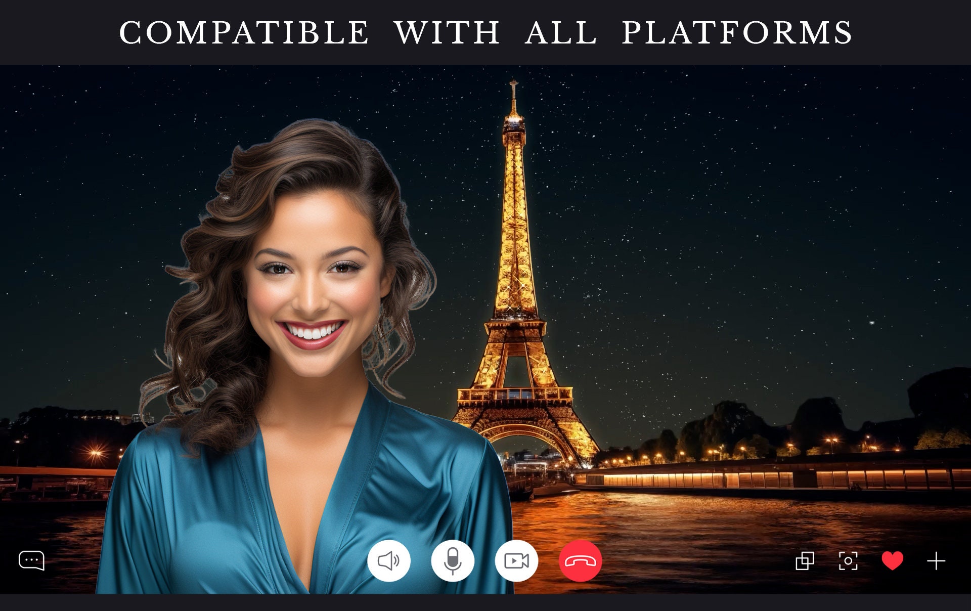 Animated Background, Night Paris, Eiffel Tower, Starry Sky in Paris ...