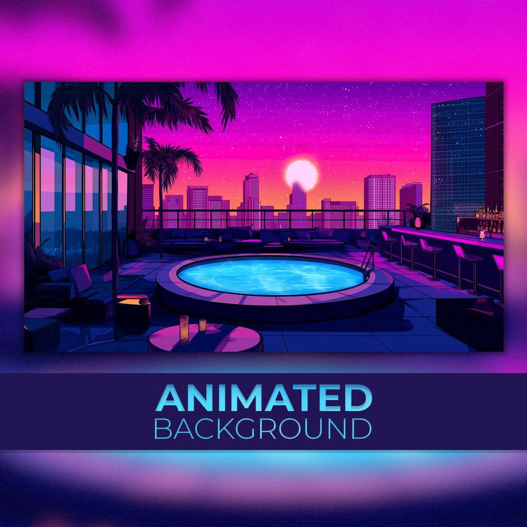 Animated Background, Lounge Bar, Retro Chill Vibes, Miami Nights ...